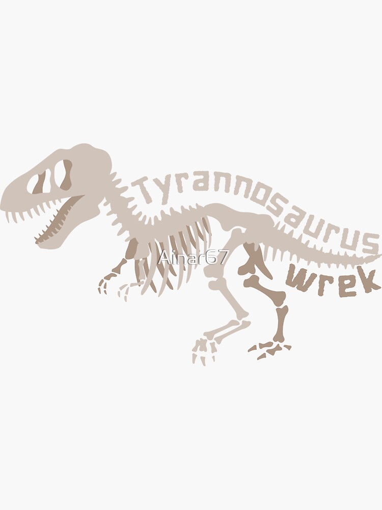 "tyrannosaurus wrek, tyrannosaurus skeleton, " Sticker for Sale by ...