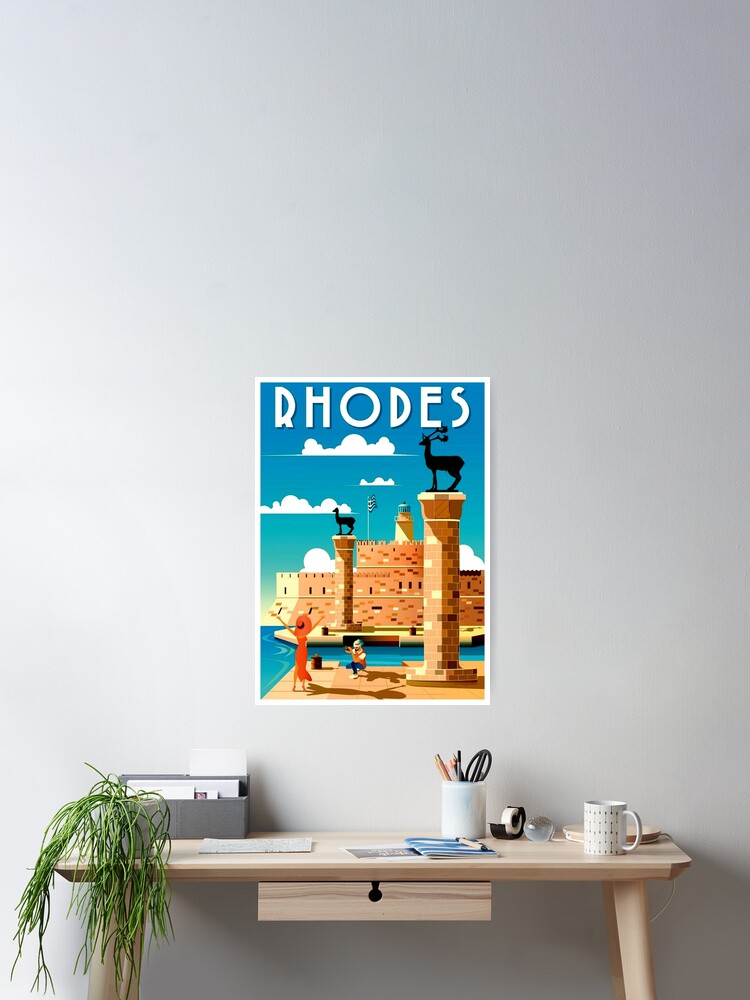 Poster for Sale avec l'œuvre « RHODES : Impression publicitaire de ...