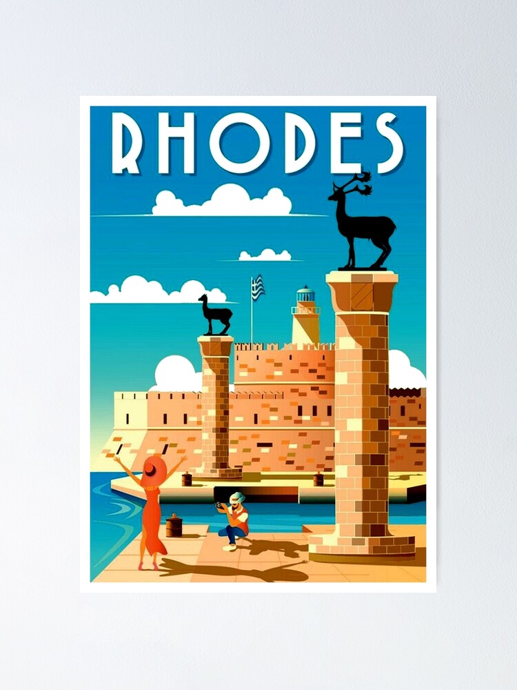 Poster for Sale avec l'œuvre « RHODES : Impression publicitaire de ...