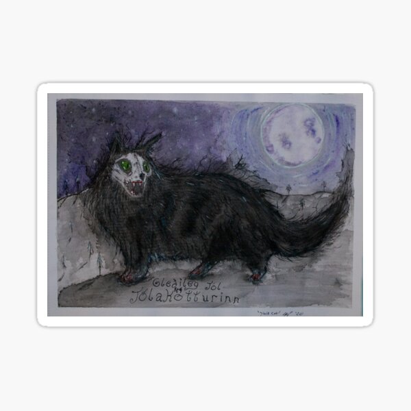"Yule Cat" Sticker for Sale by Imago-Mortis | Redbubble