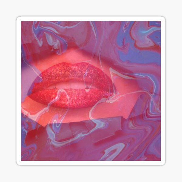 "Hot Pink Pout Lips - Distorted Aesthetic/Pink Lip Images/Lips Wall Art ...