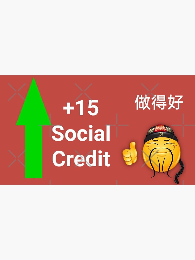 "Social credit" Sticker for Sale by -Momen- | Redbubble