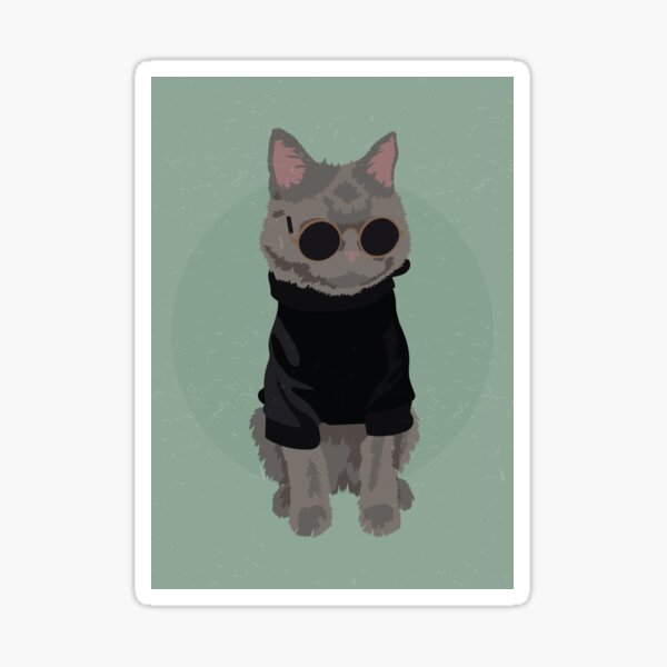 "cat wearing glasses" Sticker for Sale by fran-snaps | Redbubble
