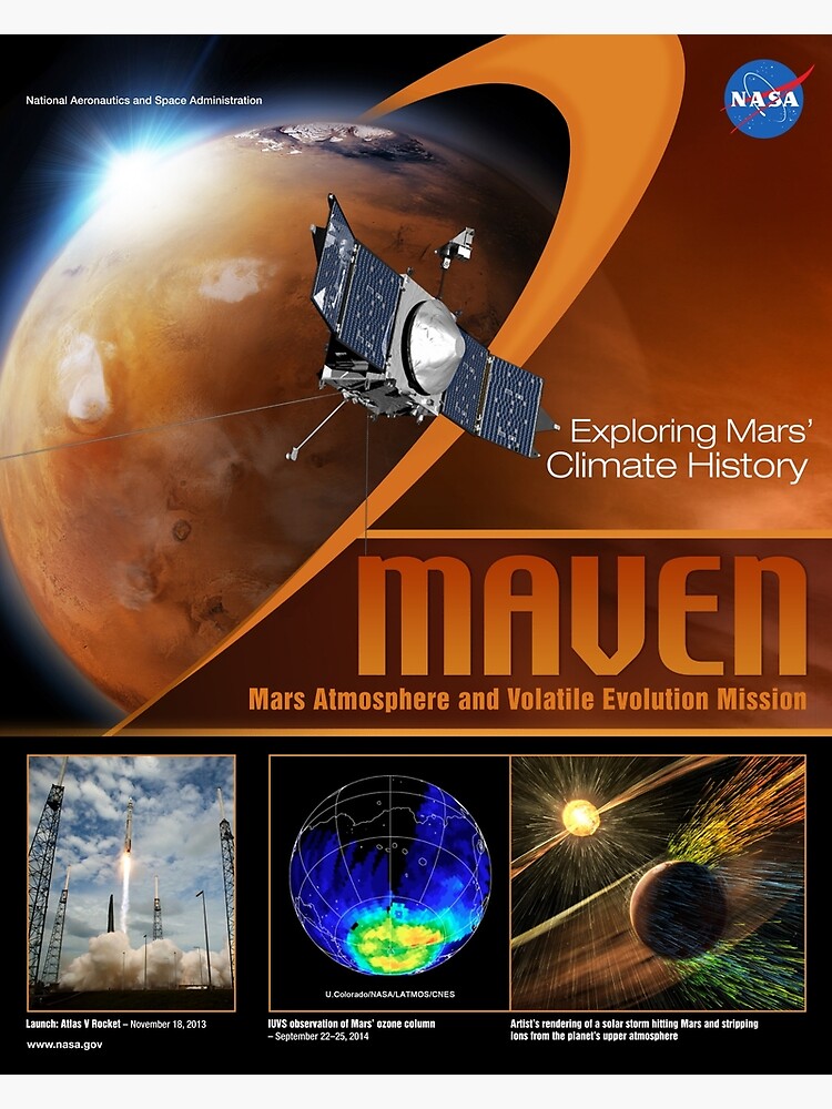 "NASA Mars MAVEN mission overview poster" Poster for Sale by SolidEarthArt | Redbubble