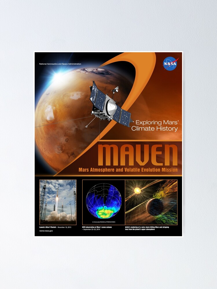 "NASA Mars MAVEN mission overview poster" Poster for Sale by SolidEarthArt | Redbubble