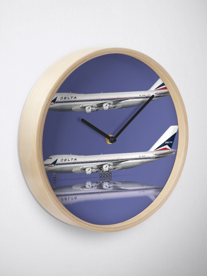 "Delta 747-100" Clock for Sale by Number3art | Redbubble