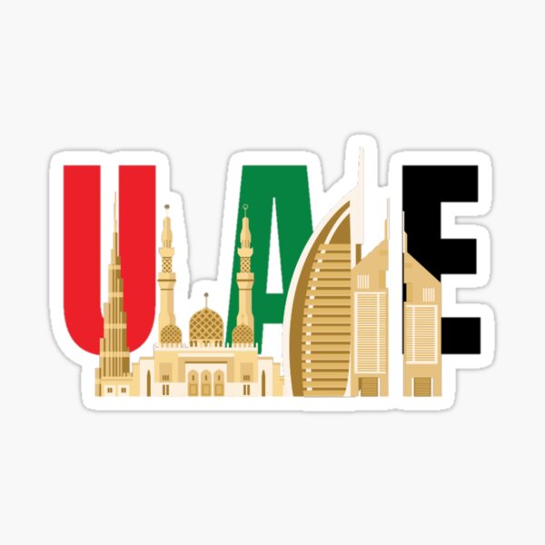 "United arab emirates ( UAE ) | uae national day " Sticker for Sale by ...