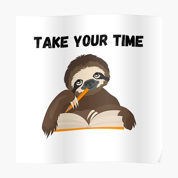 "Take Your Time Sloth -- Deep Thinking Sloths" Poster for Sale by ...