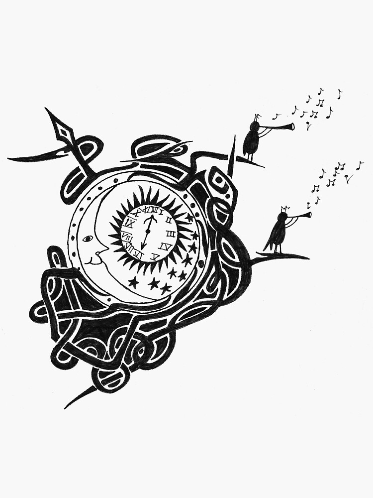 "The Time Keepers" Sticker for Sale by LordBlackClad | Redbubble