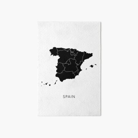 "Black and White Map of Spain" Art Board Print by By-Danni-Marie ...