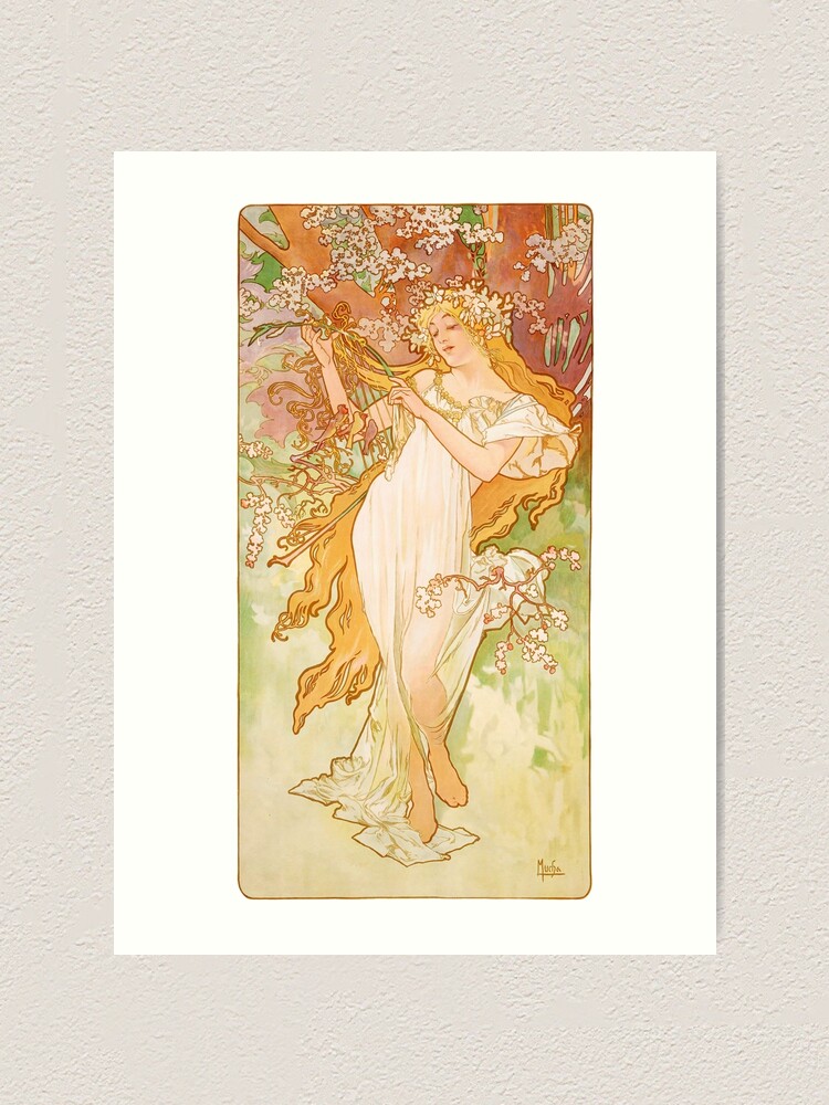 "Alphonso Mucha drawings , Mucha four seasons 2 , Les Saisons 2 (1896 ...