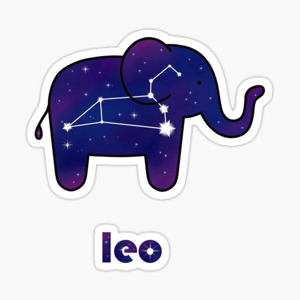 "Cute elephant with leo zodiac sign" Sticker for Sale by ...