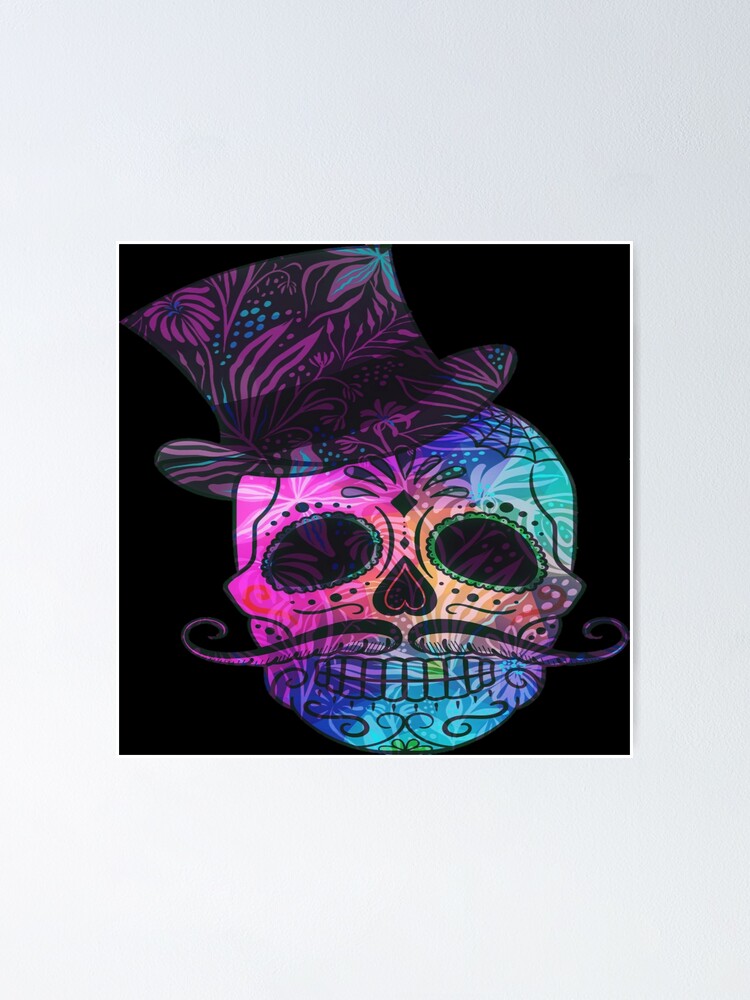 "Multicoloured La Catrina Dia de los muertos" Poster for Sale by ...