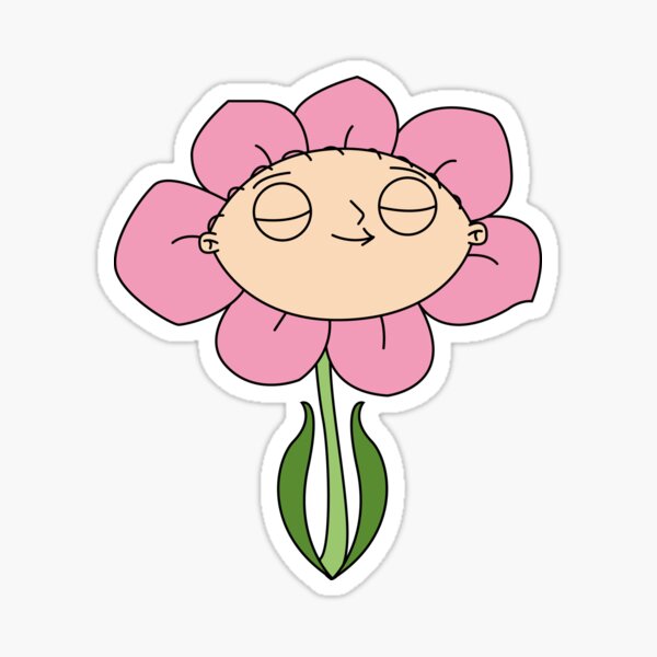 "Flower stewie" Sticker for Sale by frangipanms | Redbubble