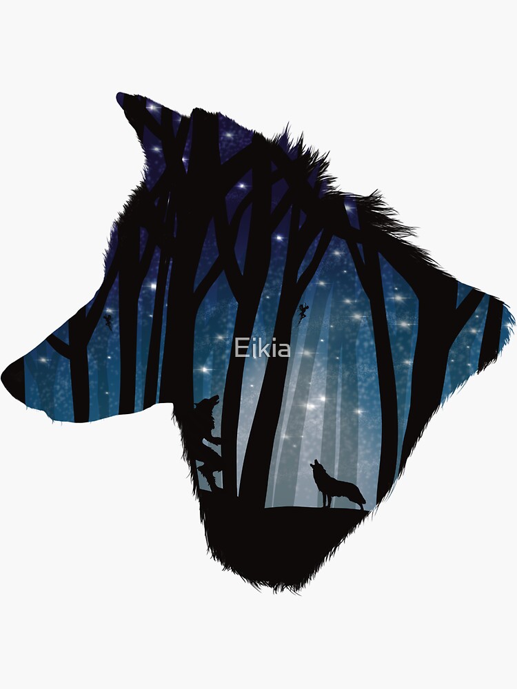 "Werewolf in the night" Sticker by Eikia | Redbubble