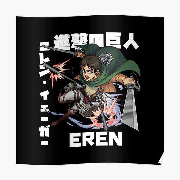"Eren Yeager - Attack on Titan" Poster for Sale by ice-man7 | Redbubble