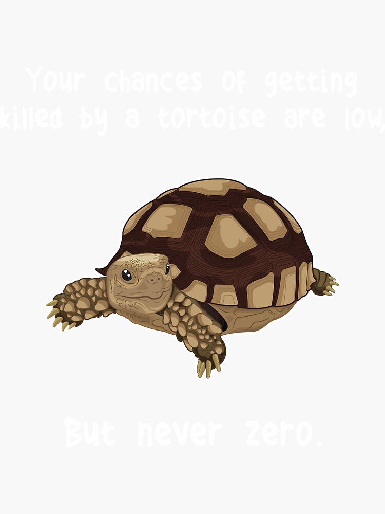 "Sulcata Tortoise Never Zero" Sticker by Psitta | Redbubble