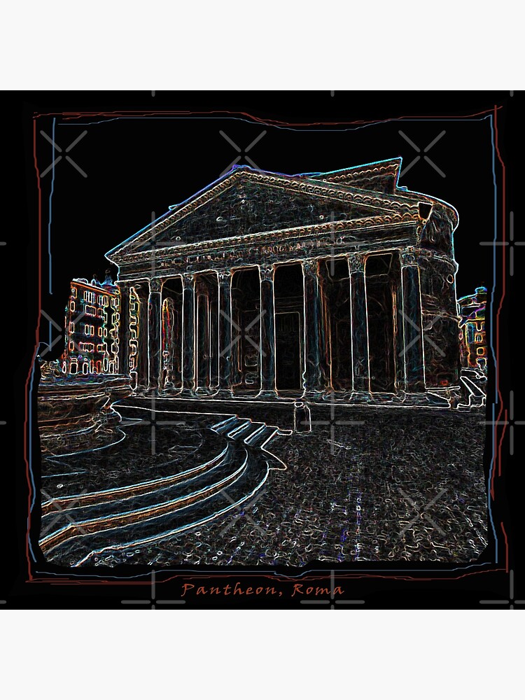 "Pantheon in Roma in night light effect." Poster for Sale by romansart ...