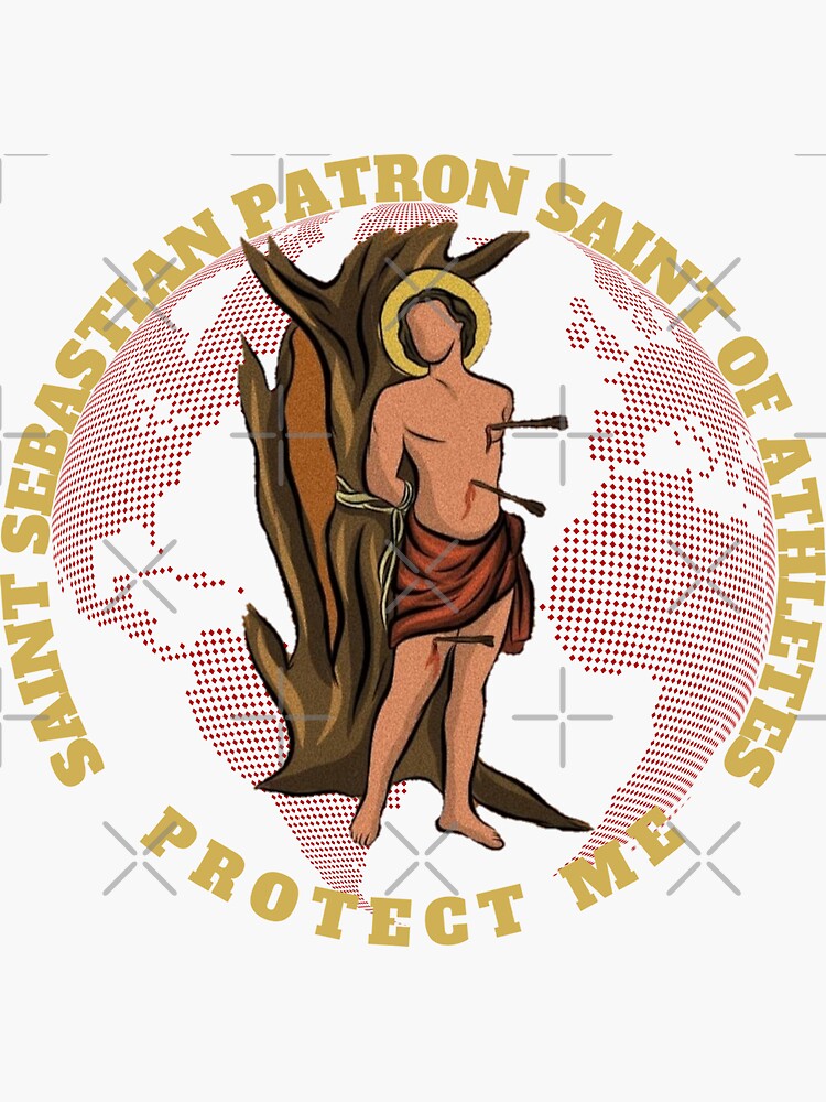 "Saint Sebastian Protect This Athlete, Protector, St Sebastian" Sticker ...
