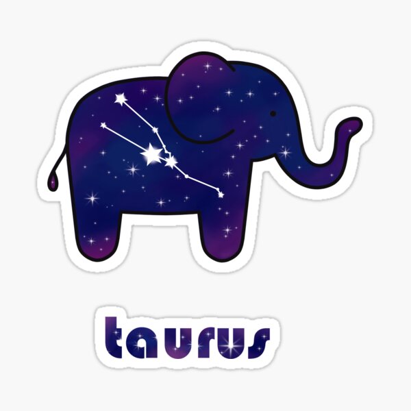 "Cute elephant with taurus zodiac sign" Sticker for Sale by ...