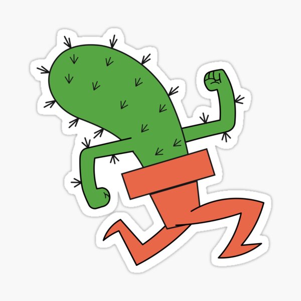 "Running Cactus" Sticker by SuperAbsurdist | Redbubble