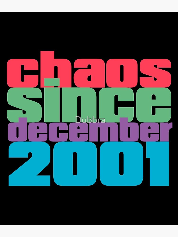 "Born in 2001 December 2001 20th birthday" Poster by Dubbra | Redbubble