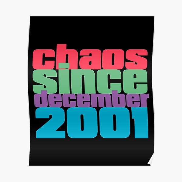 "Born in 2001 December 2001 20th birthday" Poster by Dubbra | Redbubble