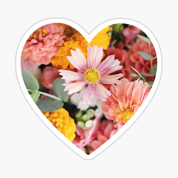 "Flower Heart Spring - Flowers in Heart Shape" Sticker for Sale by ...