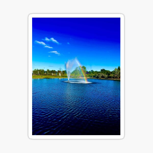 "Clear blue sky rainbow fountain " Sticker for Sale by Ellybeth04 ...