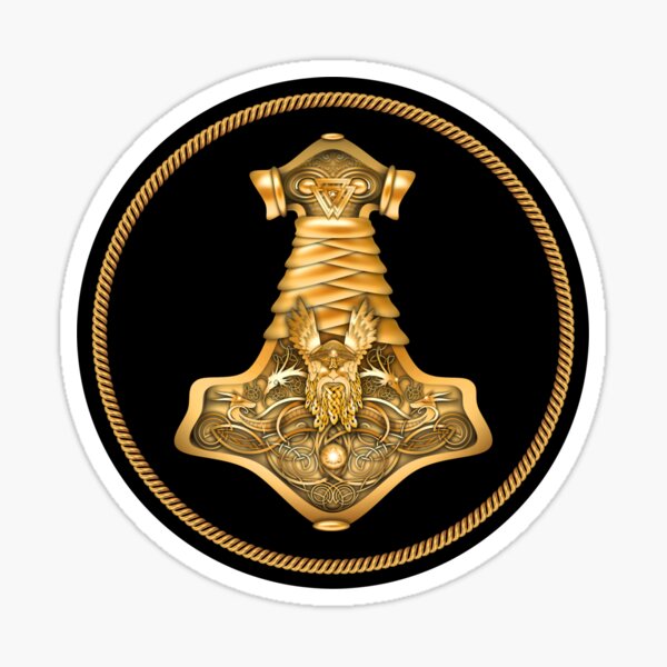 "Norse Thor's Hammer - Black" Sticker for Sale by Ricky Barnes | Redbubble