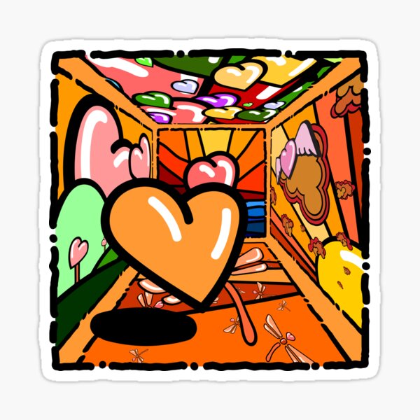 "Heart in the Cube" Sticker by Darock-Art | Redbubble
