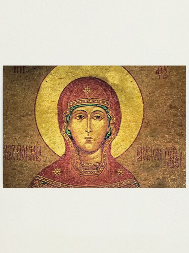 "Antique Russian Madonna Icon Virgin Mary" Photographic Print for Sale ...