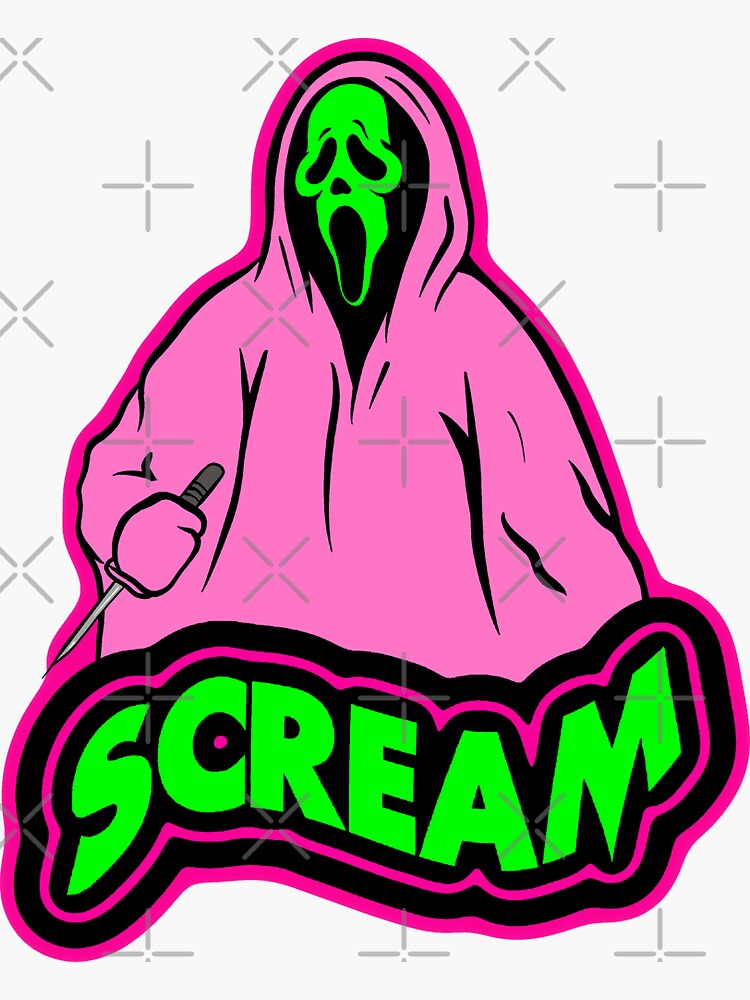 "Neon Ghostface" Sticker for Sale by coco-colors | Redbubble