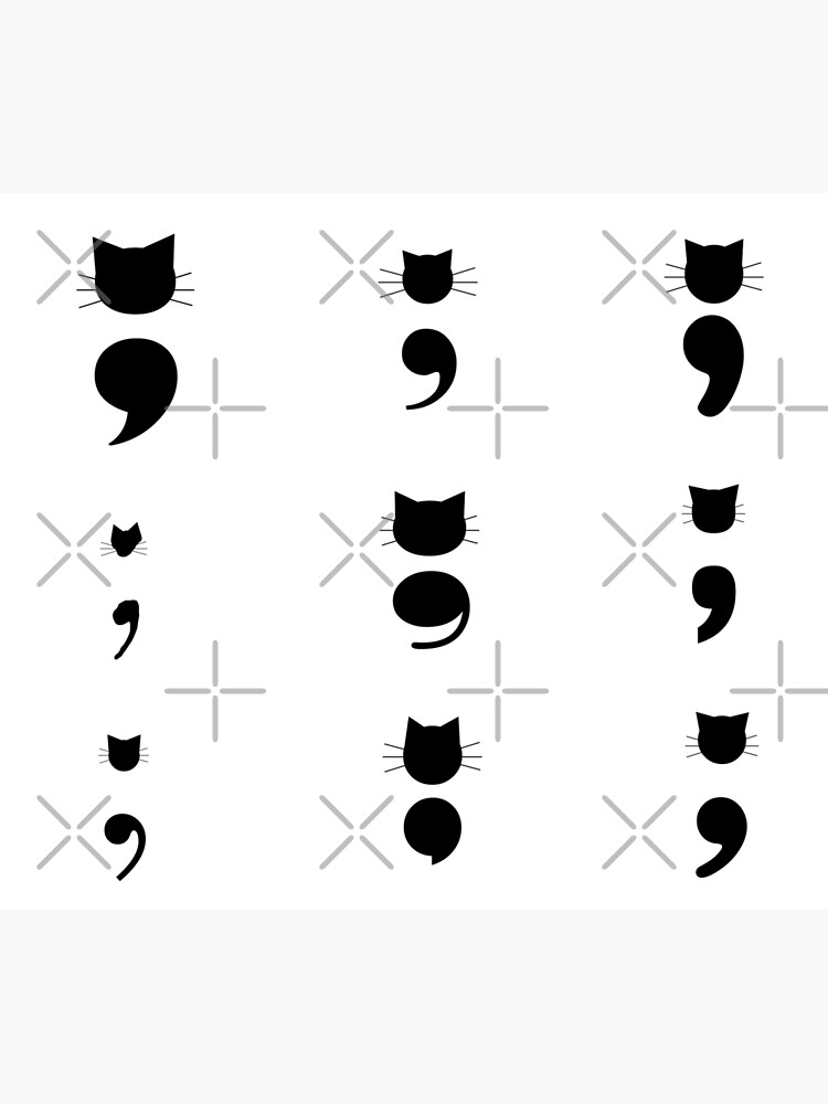 "Semicolon cat" Poster for Sale by SkyAfterDusk | Redbubble