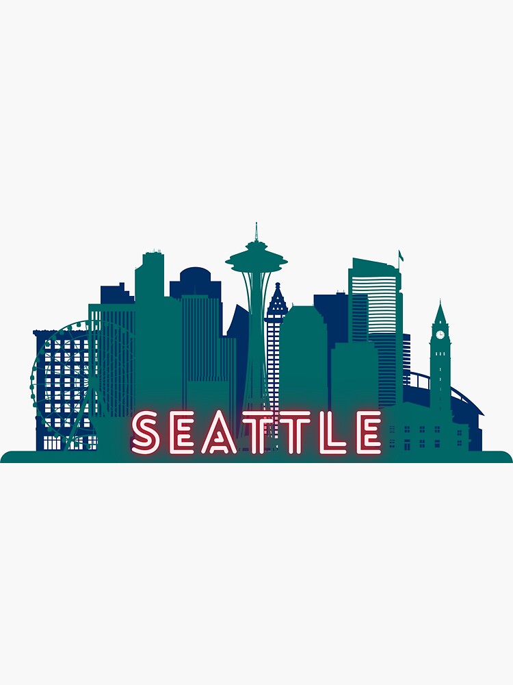 "Seattle Skyline" Sticker for Sale by violetskiess | Redbubble
