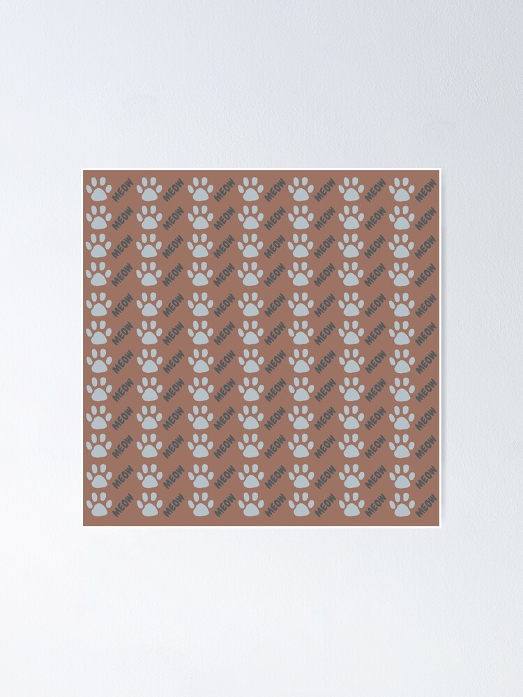 "Minimalist Paw and Meow Pattern Windstruck Color Palettes" Poster for ...