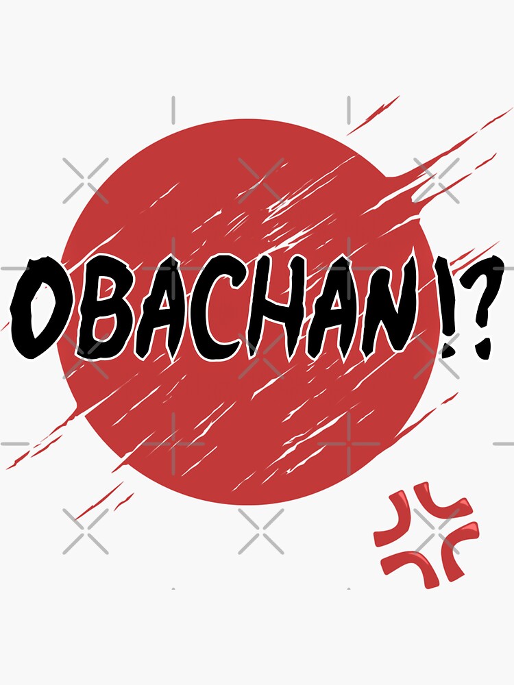 "Fanart Obachan! Grandma Funny Japanese Anime" Sticker by CNTankdesign ...