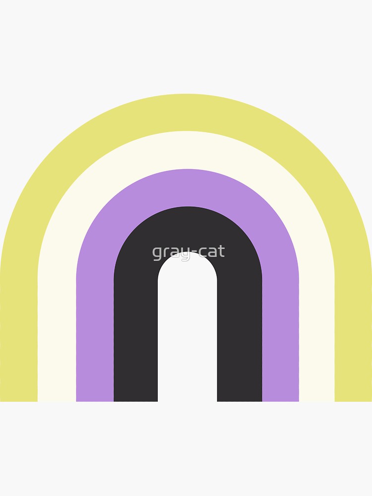 "Non Binary Flag Rainbow Design" Sticker for Sale by gray-cat | Redbubble