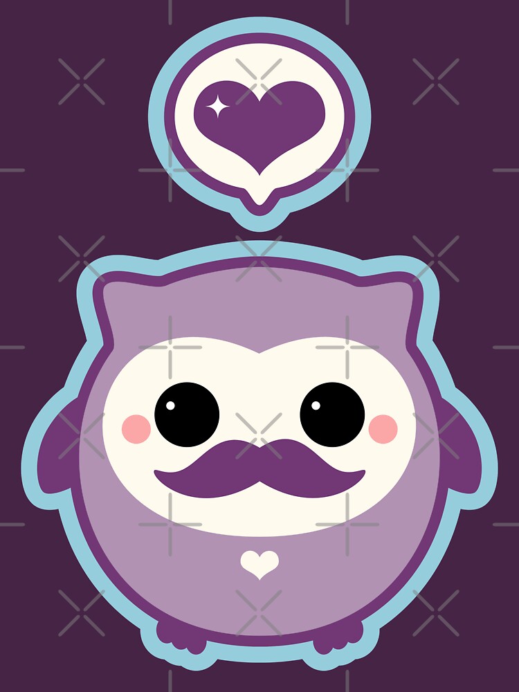 "Cute Mustache Owl" T-shirt for Sale by sugarhai | Redbubble | cute t ...