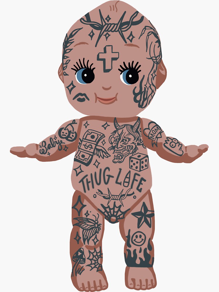 "Tatted Kewpie Baby" Sticker by serasriracha | Redbubble
