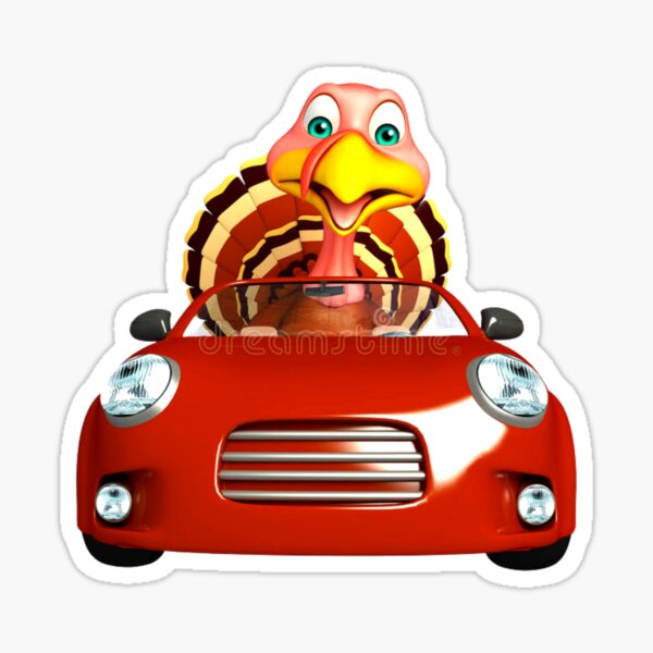 "turkey driving a car" Sticker for Sale by narmarshop | Redbubble