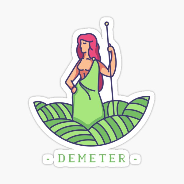 "Demeter Greek Goddess - Cartoon" Sticker for Sale by Klotho-Fashion ...