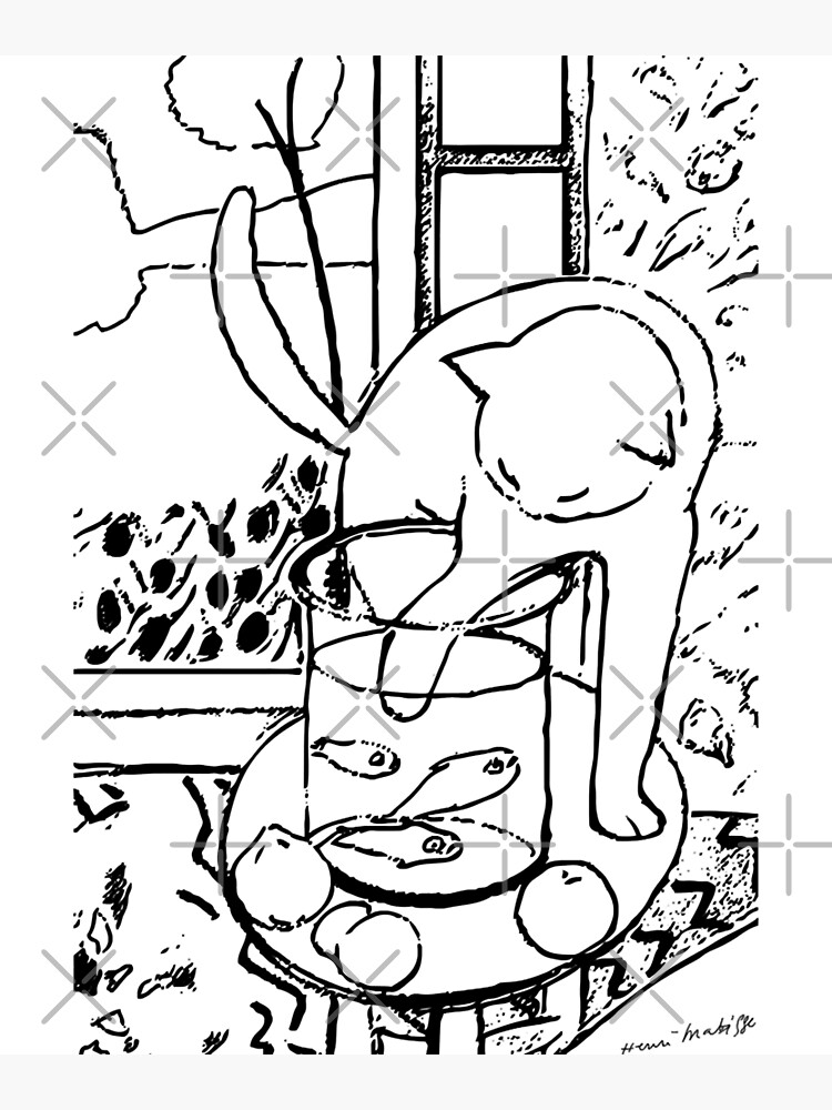 Lámina fotográfica «Henri Matisse, Le Chat Aux Poissons Rouges te amo ...