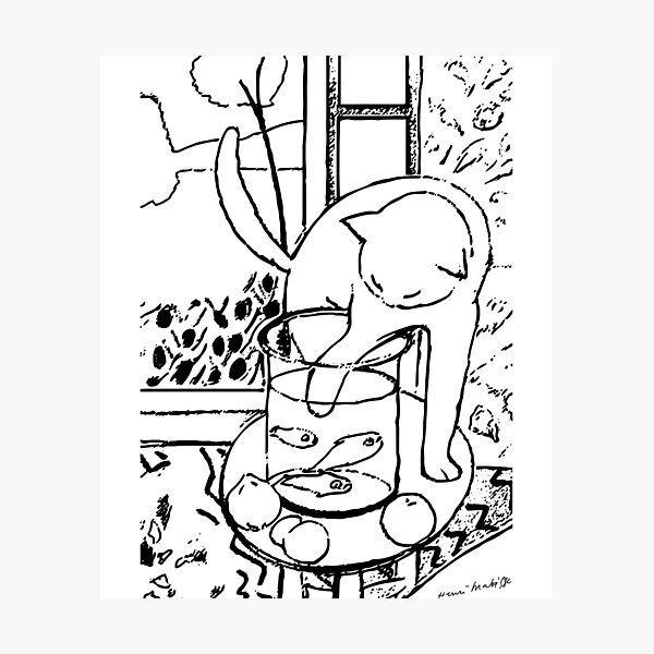 Lámina fotográfica «Henri Matisse, Le Chat Aux Poissons Rouges te amo ...