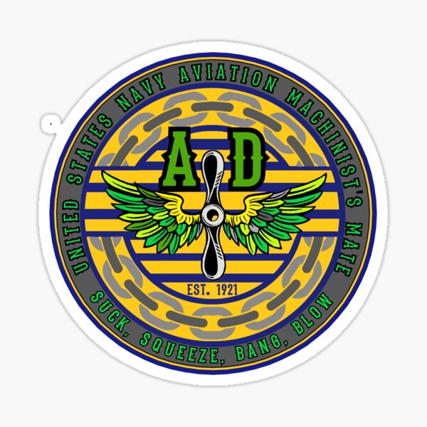 "Old Salt Brand™ - USN Aviation Machinist's Mate Crest" Sticker for ...