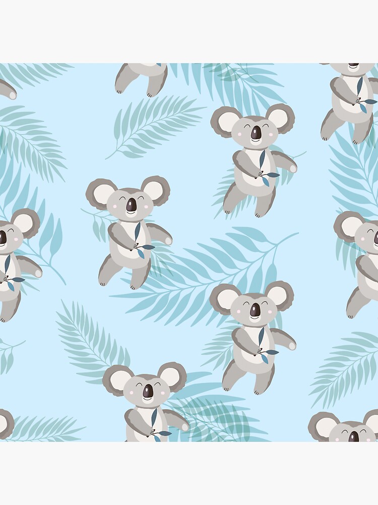 "Cute Koala On Light Blue Background " Sticker by ConcorStore | Redbubble