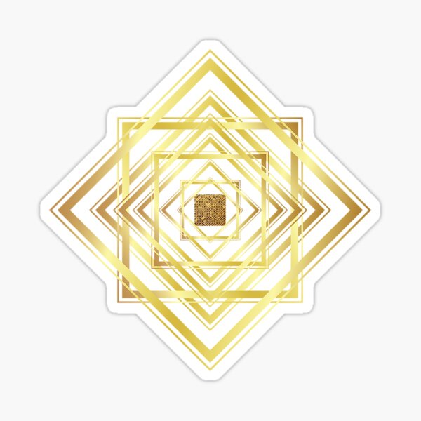 "Simple classic and chic design of a golden square" Sticker for Sale by ...