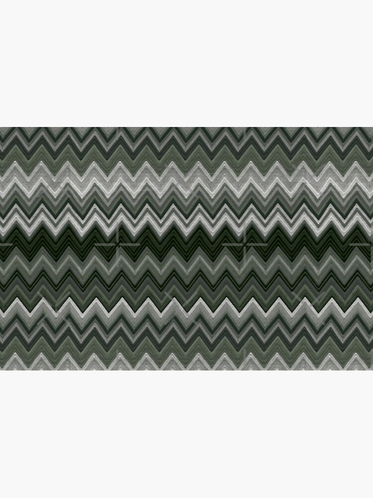 Home Decor Zig Zag Patterns,dark Green Zipper Pouch