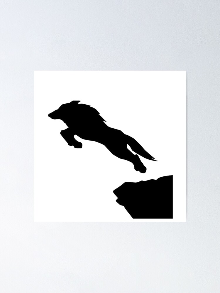 "wolf jump" Poster for Sale by Worldofdesign1 | Redbubble