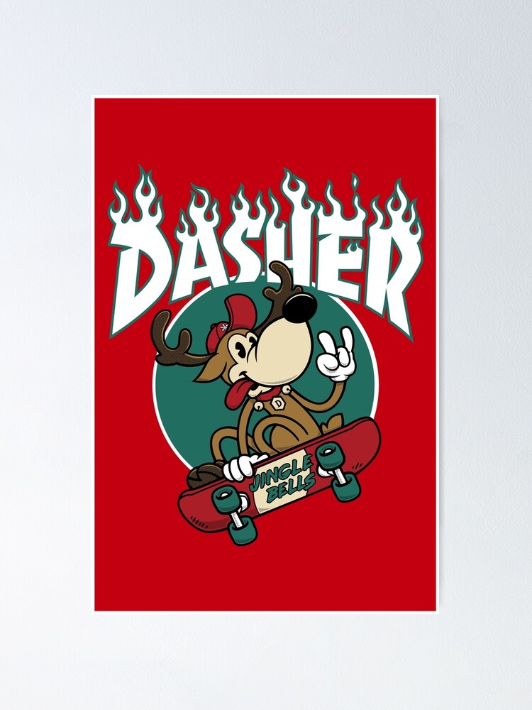 Póster «Dasher - Reno de skate - Divertidos dibujos animados de Navidad ...